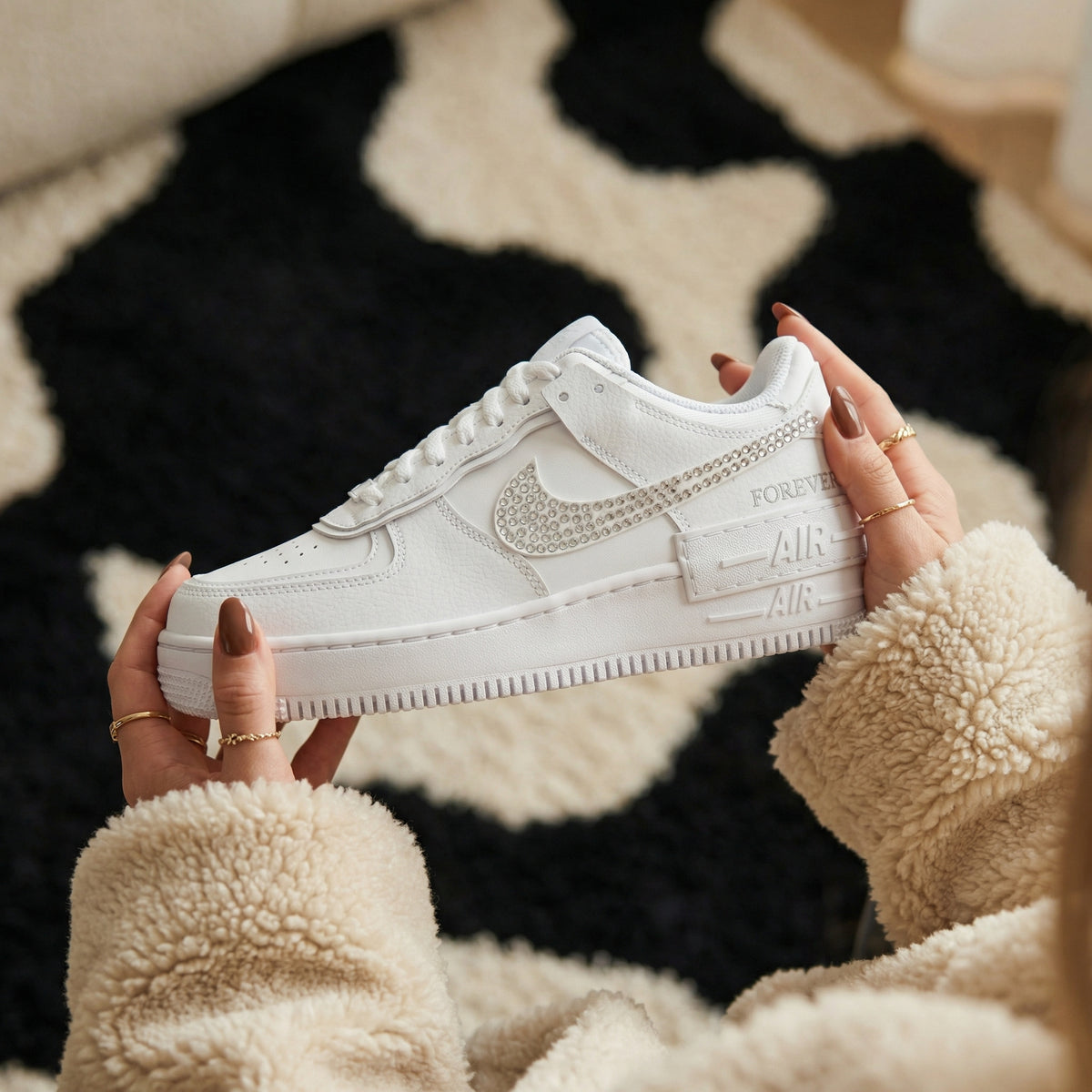 Nike Air Force 1 Shadow Hochzeit - Swarovski Strasssteine Custom ...