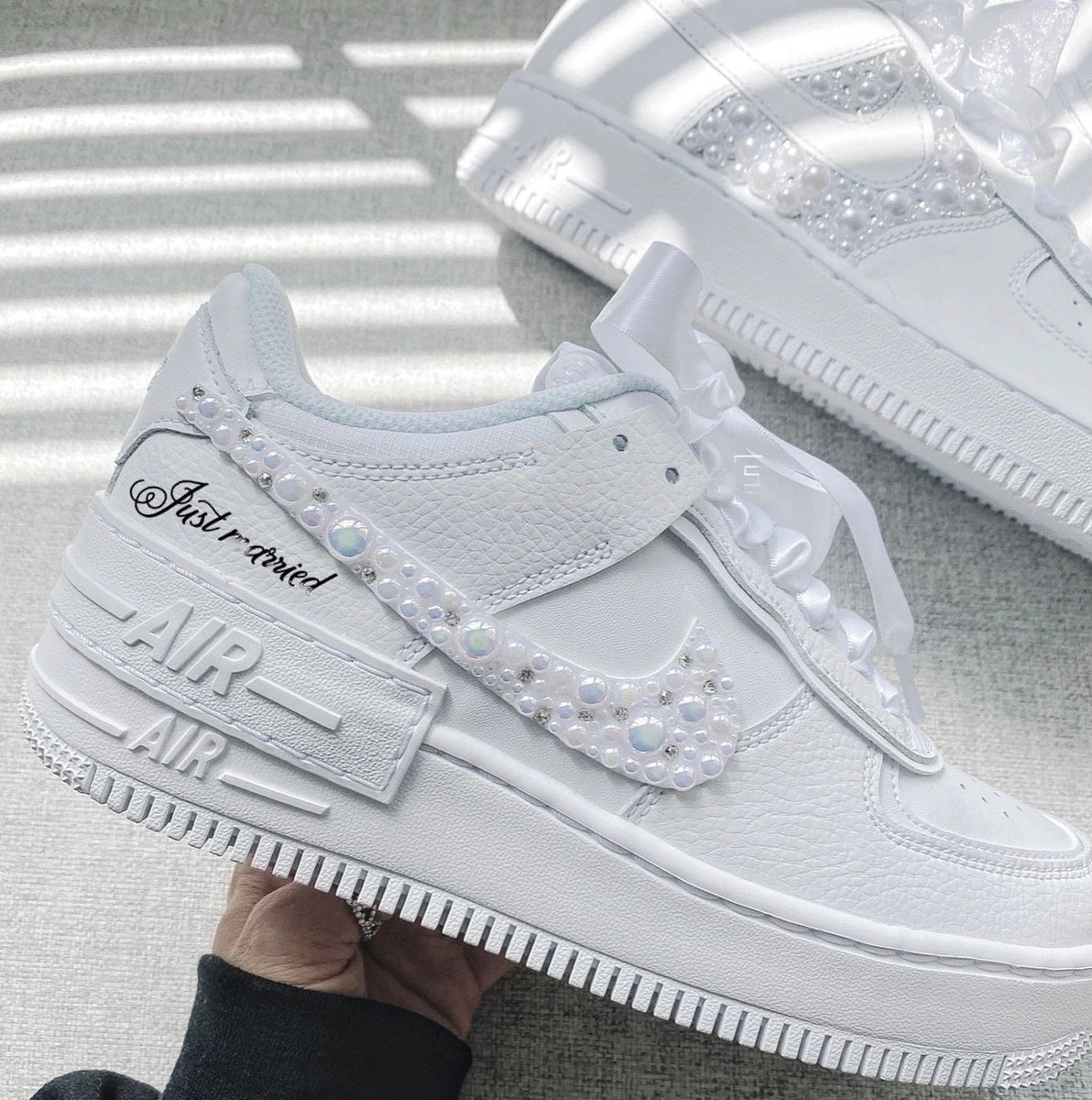 Custom Nike AIR Force 1 Shadow Sneaker - SPECIAL WEDDING EDITION ...